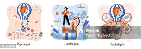 자본 이득 은유 순이익 금전적 이익 성장 그래프 업 경제 성장 투자 소득 돈벌이에 대한 스톡 벡터 아트 및 기타 이미지 돈벌이 개념 경제 Istock