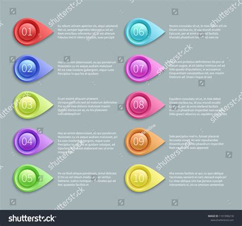Numbered Text Layout 3d Pointing Bullets ภาพประกอบสตอก 1101996218 Shutterstock