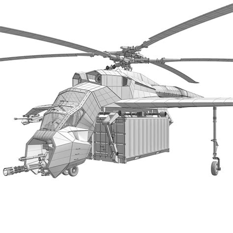 Helicopter Cargo Prototype 3d Model By Renderblade