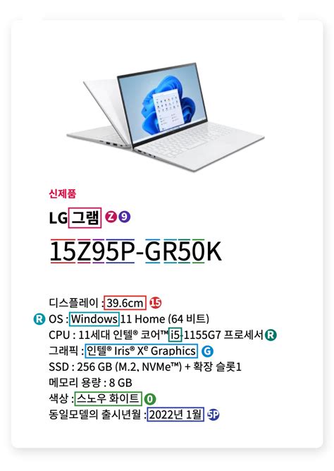 Lg Gram그램 모델명만 보고 상세스펙을 맞춰보자 Lg Gram 모델명 읽는방법