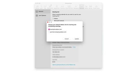 Webex Change Your Default Meeting Site