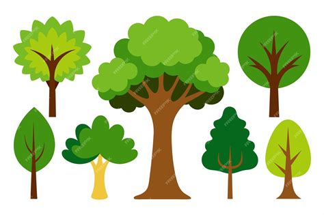Premium Vector A Collection Of Trees Including The Word Trees