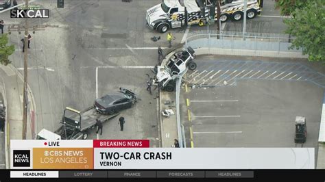 Vernon 2 Car Crash Leaves 1 Vehicle Suspended On A Fence Snarls