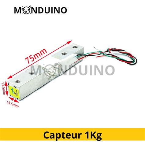 Hx711 Module Capteur Poids Pression 24 Bit Et Sonde 1 5 10 20 Kg Monduino