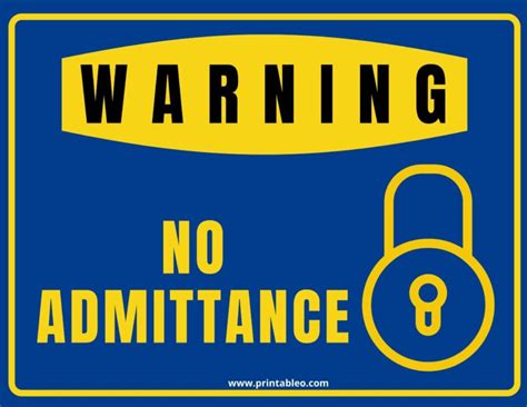 30 No Admittance Signs Free Printable Resources