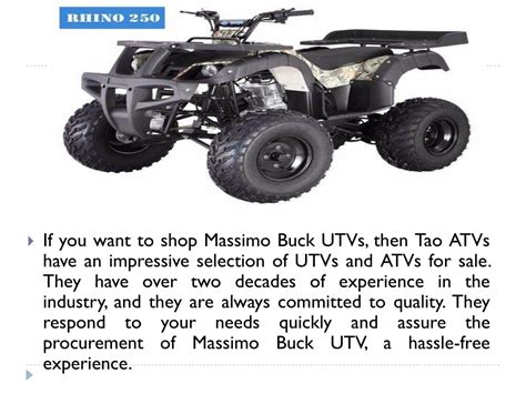 Ppt Buying A Top Quality Massimo Buck Utv Powerpoint Presentation