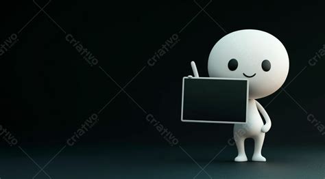 Imagem De Um Boneco Branco Segurando Uma Placa Preta [download] 87046 Criativo Dahora