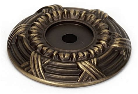 Ribbon And Reed Collection Solid Brass 1 58 Backplate In Antique English Matte By Alno Inc