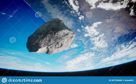 Dangerous Asteroid Approaching Planet Earth Stock Illustration
