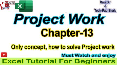 Excel Project Chapter 13 Ravi Exceltutorialinhindi Excel Youtube