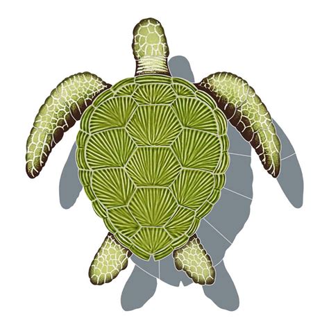 Loggerhead Turtle Green Wshadow Tlsgres Pool Mosaic Aquablu Mosaics