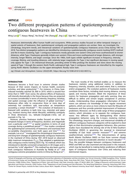 Pdf Two Different Propagation Patterns Of Spatiotemporally Contiguous