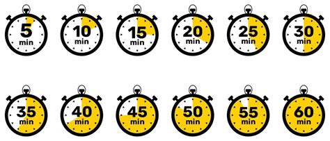 Set Minutes Analog Clock Icon White Background 50649159 Vector Art At