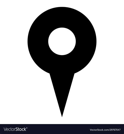 Black Map Pointer Simple Flat Icon Royalty Free Vector Image