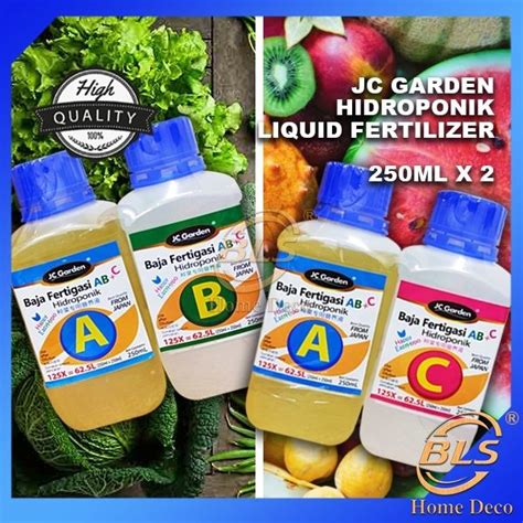 Bls [ 250ml X 2 ] Jc Garden A B C Hidroponik Liquid Fertilizer Fruits