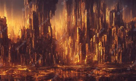 サイバー パンク都市背景明るく輝く家は、未来の 3 D イラストレーションの幻想的な都市の高層ビルです。 Premium写真