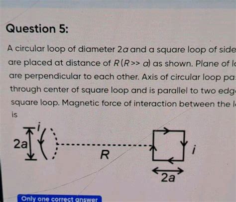 Question A Circular Loop Of Diameter A Studyx