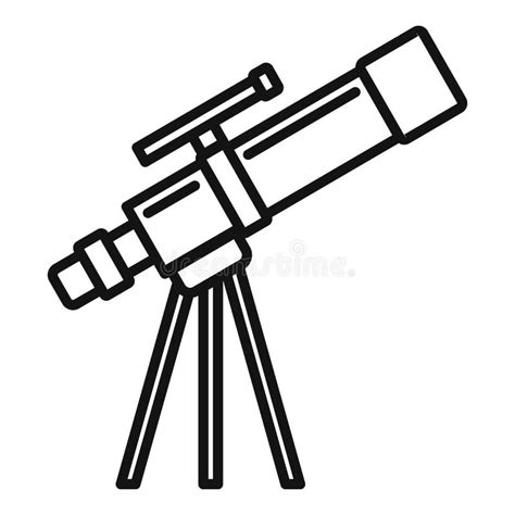 Estilo De Contorno De Icono Del Telescopio Planetario Ilustración del