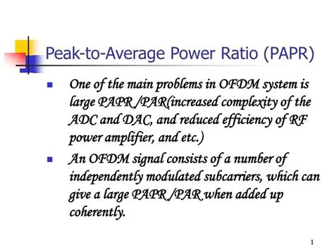 Ppt Peak To Average Power Ratio Papr Powerpoint Presentation Free Download Id5135230
