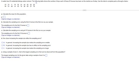 A Calculate The Mean For This Population μ Type