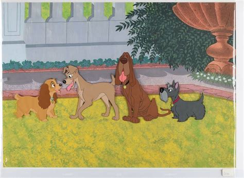 Lady Tramp Trusty And Jock Production Color Model Cel From Lady And