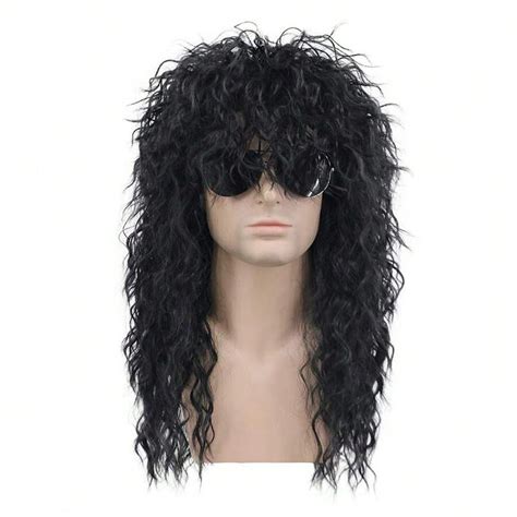 Costume Wig 70s 80s Wigs Halloween Costumes Male Rock Wig Long Curly