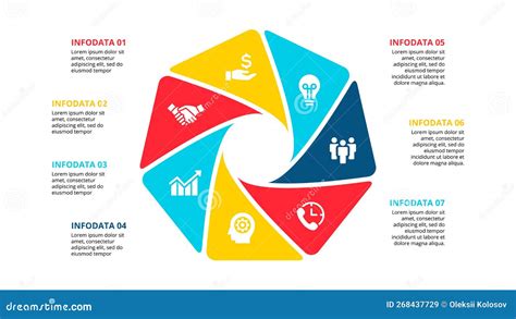 Vector Cycle Infographic Diagram With 7 Options Or Steps Presentation