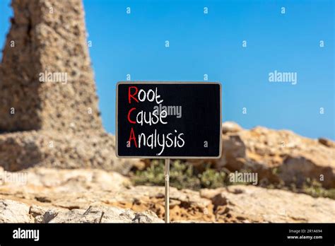 RCA Root Cause Analysis Symbol Concept Words RCA Root Cause Analysis On Beautiful Black Chalk