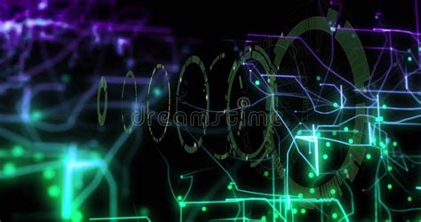Image Of Digital Data Processing Over Scope Scanning On Black Background Stock Image Image Of