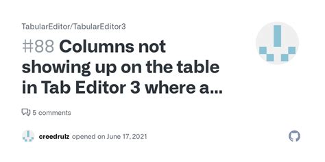 Columns Not Showing Up On The Table In Tab Editor 3 Where As It Does On