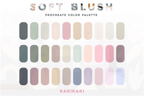 Soft Blush Procreate Color Palette Instant Download Procreate