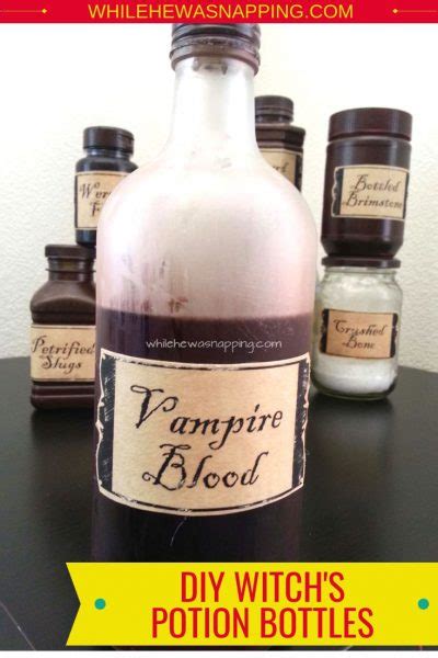 Diy Witchs Potion Bottles While He Was Napping