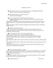 MIS Midterm Docx Page 1 Of 14 MIS Revision Points What Kinds Of Decisions Use Strategic