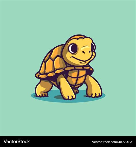 Cute Cartoon Turtle Tortoise Character Royalty Free Vector