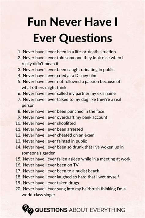 Fun Never Have I Ever Questions | Truth and dare, Fun questions to ask, Truth or dare questions