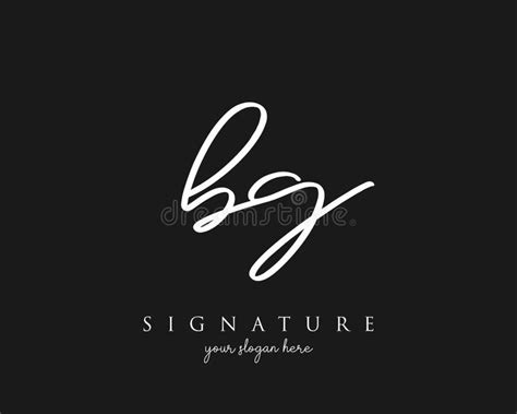 B G Bg Initial Logo Signature Vector Handwriting Concept Logo Stock Vector Illustration Of