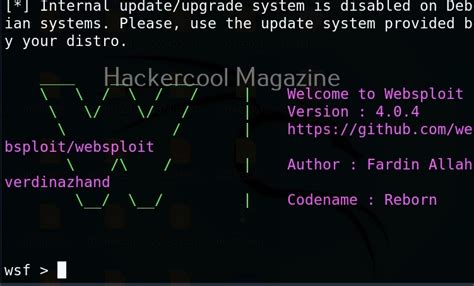complete guide to websploit hackercool magazine