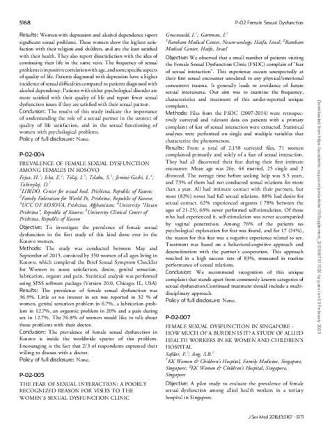 Pdf P 02 005 The Fear Of Sexual Interaction A Poorly Recognized