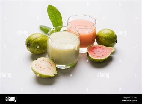 Guava Juice Or Amrud Drink Or Smoothie With Fresh Guava Fruit Moody