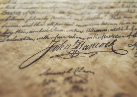 John Hancock Signature On The Us Constitution Stock Image Image Of America Politics 361789455