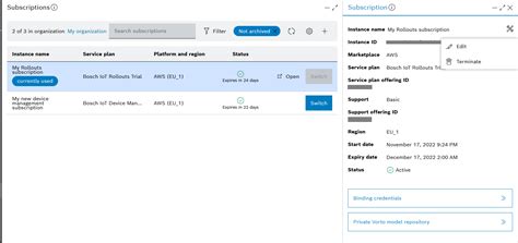 Manage Subscriptions Bosch Iot Device Management Will Be Discontinued By Mid 2024