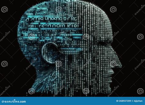 Human Brain In A Stream Of Digital Codes Artificial Intelligence