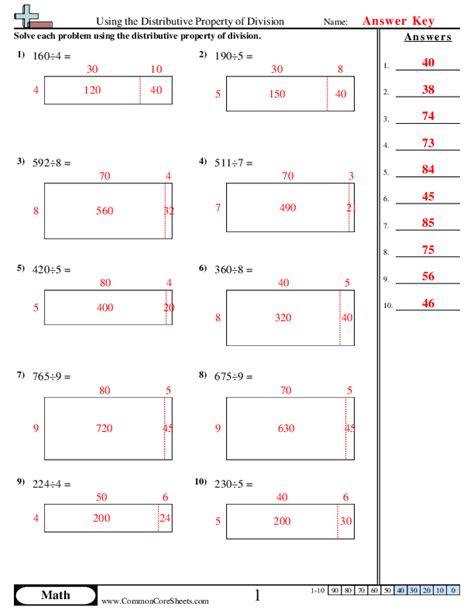 Divide Using Distributive Property Worksheets Printable Online