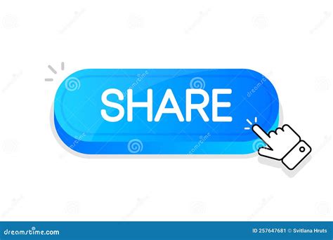 Share 3d Button Mouse Touched Button Vector Illustration Stock Vector Illustration Of Arrow