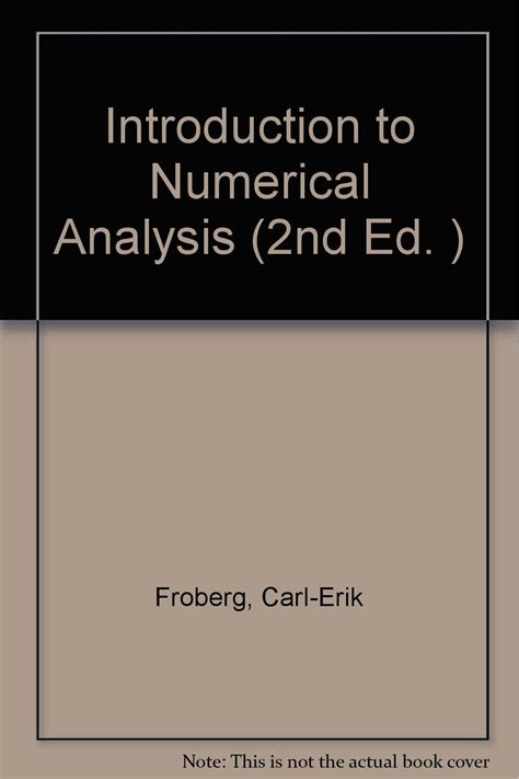 Introduction To Numerical Analysis Nd Ed Amazon Books