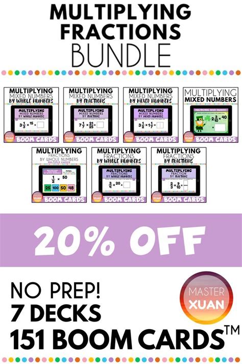 Multiplying Fractions Bundle Boom Cards Distance Learning No Prep