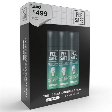 Buy Pee Safe Toilet Seat Sanitizer Spray Mint 75 Ml Pack Of 3
