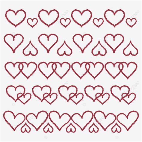 Red Heart Pattern Dividing Line Decoration Red Heart Pattern Red