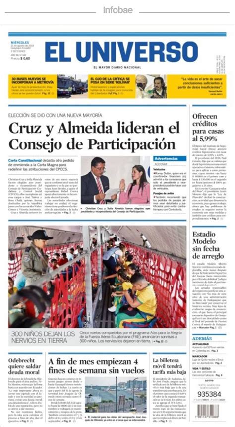 El Universo Ecuador 21 De Agosto De 2019 Infobae