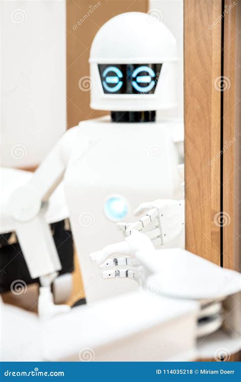 Robot In The Mirror Stock Photo Image Of Intelligence